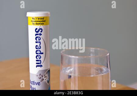 Tube of Steradent Active Plus Soluble Dental Denture Cleaning Tablets ...