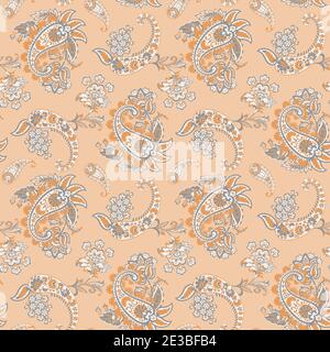 Seamless pattern with paisley ornament. Ornate floral decor. Vector ...