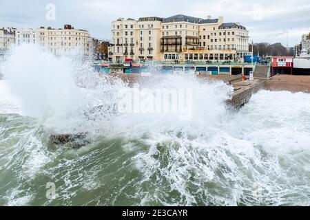 Rough Seas and High Tide At Brighton, East Sussex, UK Stock Photo - Alamy