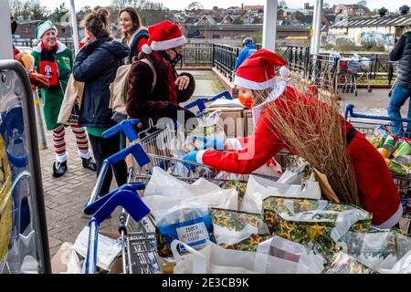 A Food Bank Collection Point, Tesco Supermarket, Lewes, East Sussex, UK ...
