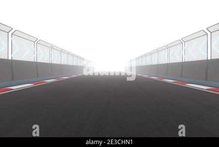 View of the infinity empty asphalt international race track, 3d ...
