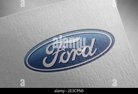 ford logo paper texture illustration Stock Photo - Alamy