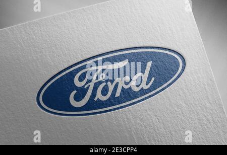 ford logo paper texture illustration Stock Photo - Alamy
