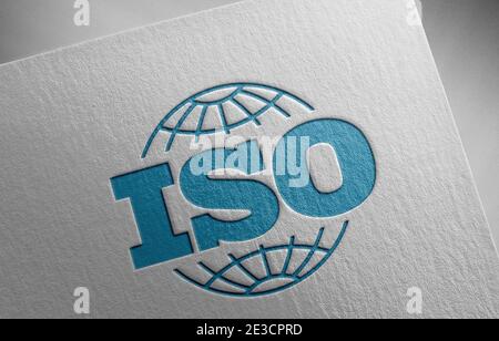 The International Organization for Standardization logo paper texture ...