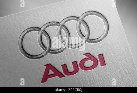 audi logo paper texture illustration Stock Photo - Alamy