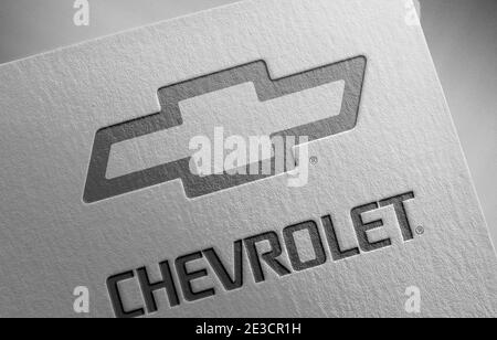 chevrolet logo paper texture illustration Stock Photo - Alamy