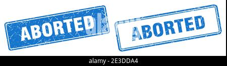 aborted square isolated sign set. aborted stamp Stock Vector Image ...