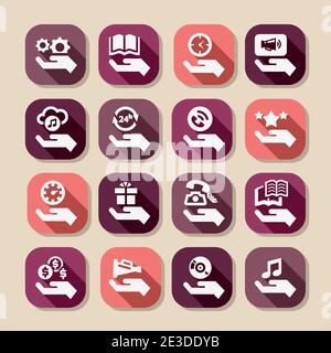 Hand concept icon. Simple illustration of hand concept vector icons set ...