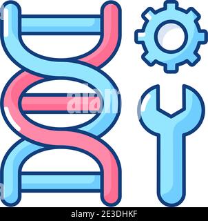 genome editing genetic engineering color icon vector. genome editing ...