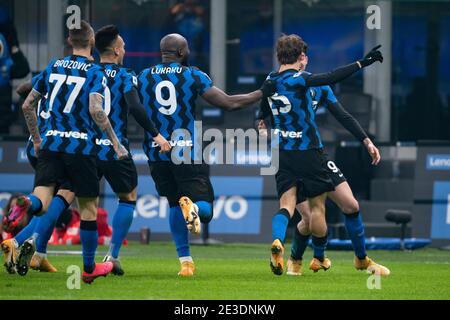 Nicolo’ Barella goal celebrate during the Italian championship Serie A ...