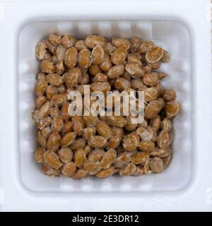 Sticky and stringy Natto. Healthy Traditional Japanese food made of ...