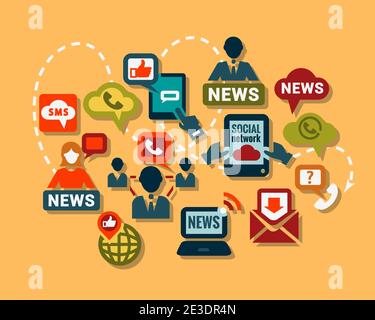Set of web element icons set with flat color style design Stock Vector ...