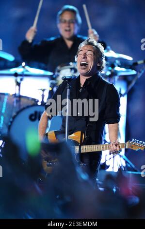 Bruce Springsteen performs at the Super Bowl XLIII. Tampa, Florida, USA ...