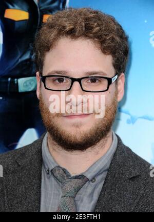 Seth Rogen arriving at the premiere of 'Monsters vs. Aliens' held at ...