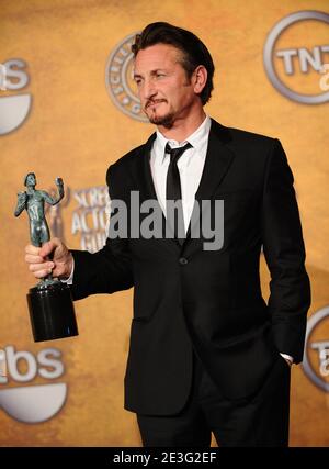 Sean Penn poses in the press room during the 34rd Cesar (French cinema ...