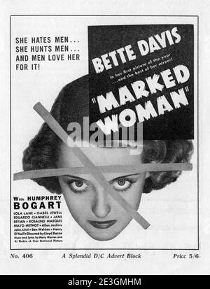 MARKED WOMAN 1937 Warner Bros film with Bette Davis and Humphrey Bogart Stock Photo - Alamy