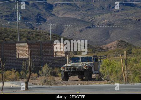 Humvee or Hummer, vehicle of the Mexican army and National Guard at the ...