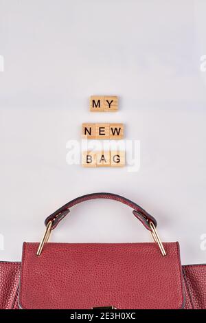 A closeup shot of a leather bag with lock Stock Photo - Alamy