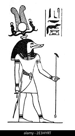 Original illustration of an ancient Egyptian Ankh lying in the sand ...