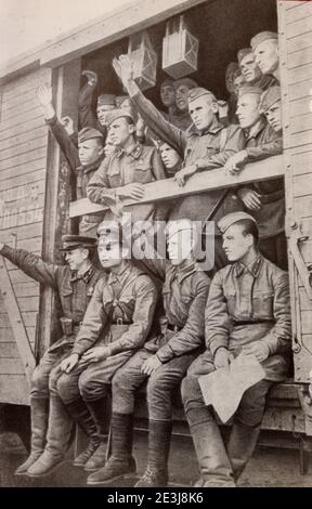 A photo of Soviet soldiers in the defense of Moscow during World War II ...