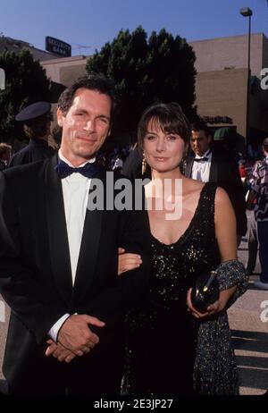 MEL HARRIS with husband Cotter Smith 1991 Credit: Ralph Dominguez ...