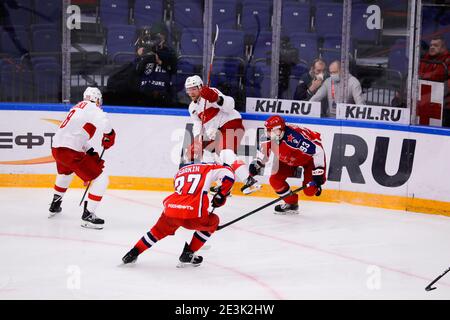 Moscow, Russia. 19th January, 2021. KHL Regular Season ice hockey match: CSKA Moscow Vs Spartak ...