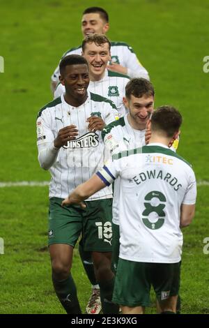 Joe Edwards of Plymouth Argyle celebrates after scoring their second ...