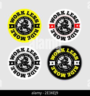 Work less ride more. Motocross, enduro t-shirt design Stock Vector ...