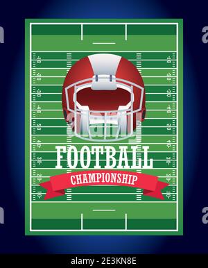 super bowl championship lettering in poster with balloon and stadium ...