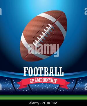 super bowl championship lettering in poster with balloon and arch ...
