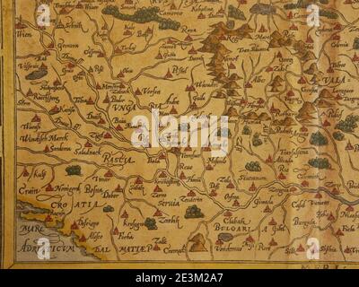 Map of Hungary and its region (1600) south east Stock Photo - Alamy