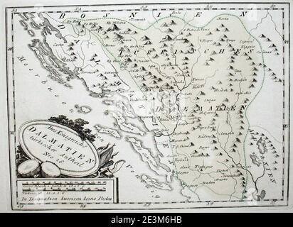 Map of Dalmatia in 1791 by Reilly 025 Stock Photo - Alamy