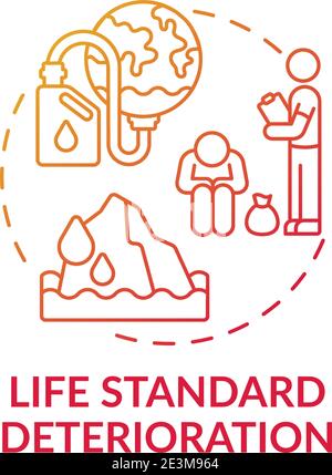 Life standard deterioration concept icon Stock Vector Image & Art - Alamy