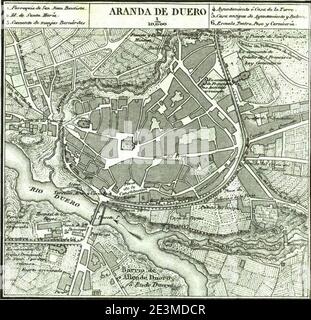 Mapa de Aranda de Duero (1868), por Francisco Coello Stock Photo - Alamy