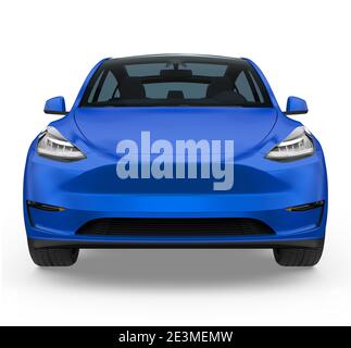Blue Sedan Car Isolated Stock Photo - Alamy