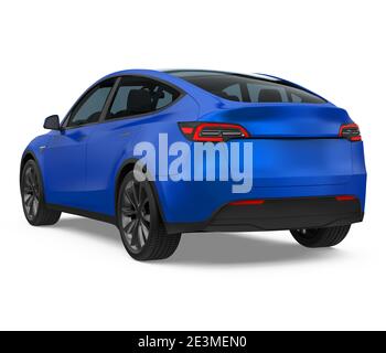 Blue Sedan Car Isolated Stock Photo - Alamy