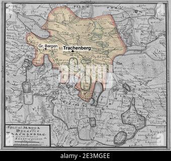 Map Standesherrschaft Trachenberg 1745 Stock Photo - Alamy