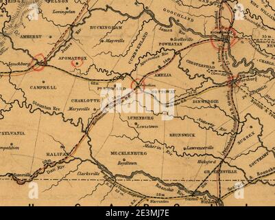 Map of Tide-water Virginia Stock Photo - Alamy