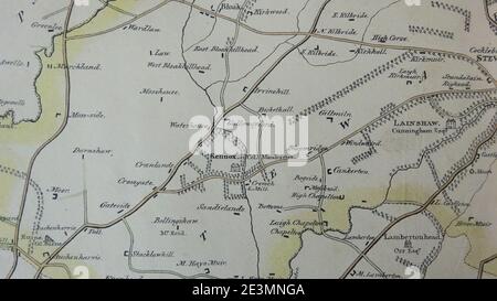 Map of Stewarton. 1829. Robert Aitken. East section Stock Photo - Alamy