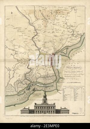Map of Philadelphia during the 1777 Philadelphia Campaign Stock Photo ...