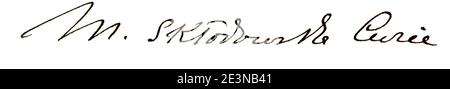 Marie Curie Signature Polish Stock Photo - Alamy