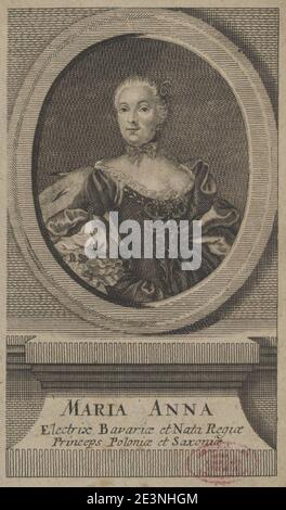 Maria Anna, Princess of Poland, Electress of Bavaria, engraving 1 Stock ...