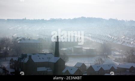 Snow covered rooftops in Barnsley, South Yorkshire Stock Photo - Alamy