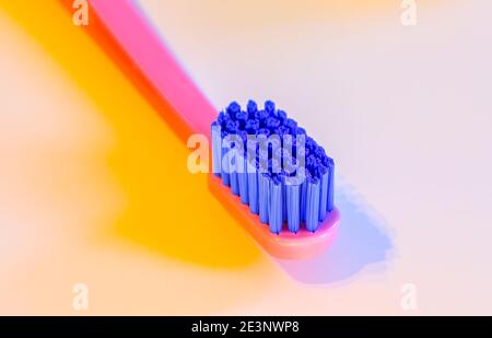 girl with a toothbrush white teeth dentistry Stock Photo - Alamy