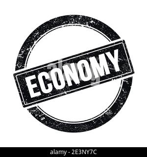 ECONOMY text on black grungy vintage rectangle stamp Stock Photo - Alamy