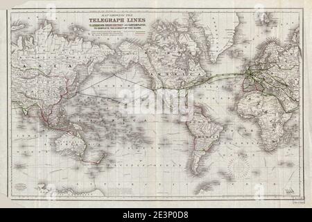 Map showing the telegraph lines in operation, under contract, and ...