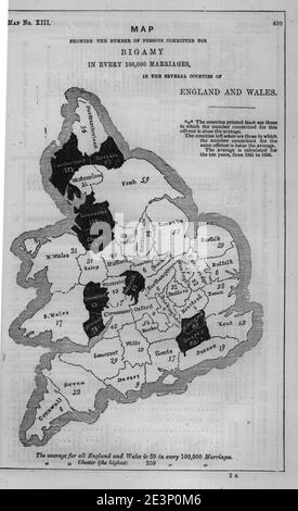 Map showing the number of persons committed for abduction Stock Photo ...