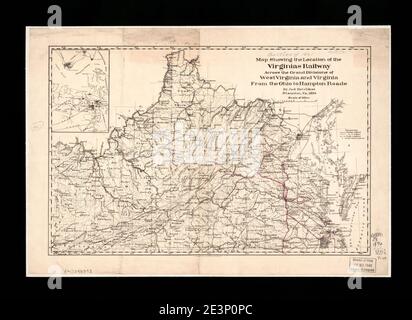 Map showing the location of the Virginias Railway across the grand ...
