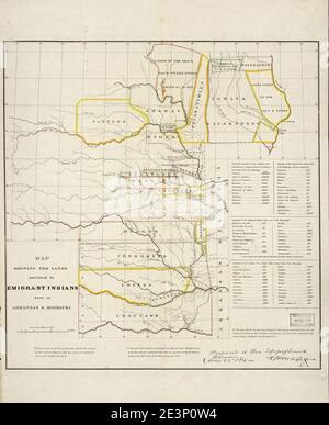 Map showing the lands assigned to emigrant Indians west of Arkansas and ...