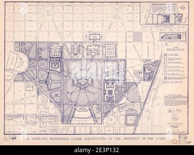 Map showing properties under the jurisdiction of the Architect of the ...